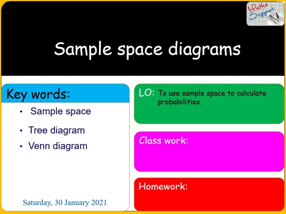 4.51 Using sample space diagrams to calculate probabilities | Math Support