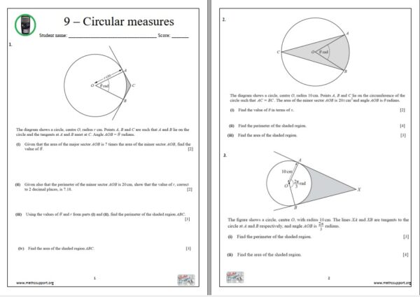 Maths Topic 09: Circular measures – Additional Maths