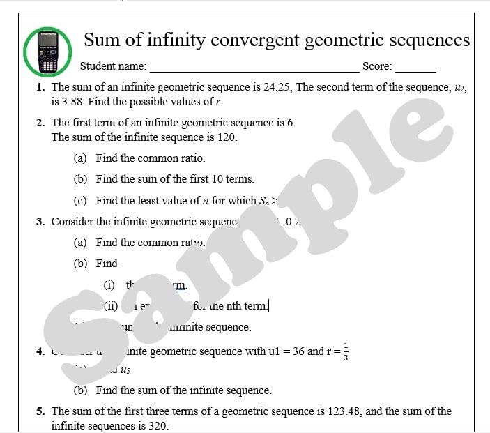 Maths IB 1.81 Sum of infinity geometric sequences – A & A SL Maths IB 1.81 Sum of infinity geometric sequences – A & A SL