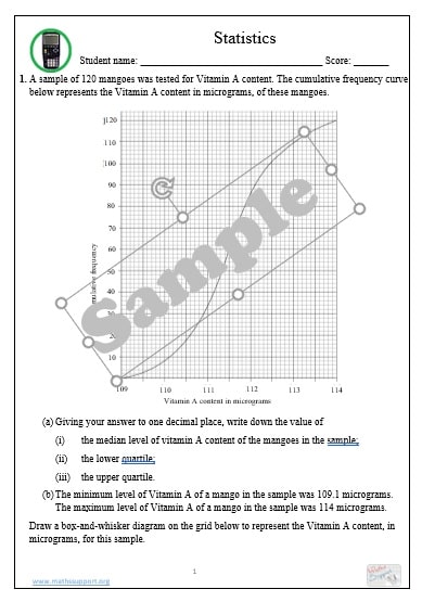 Maths IB 4.0 Statistics – Analysis and approaches SL