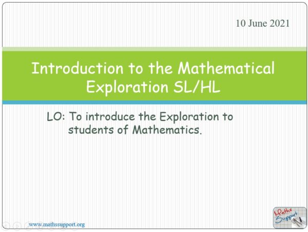 Maths 4 – Intro to the IB Maths Exploration | Math Support