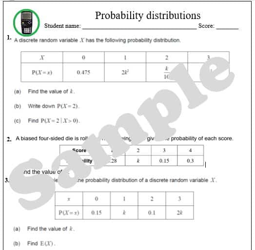 Maths IB 4.7 Probability distributions – A & I SL