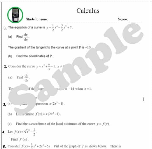 Maths IB 5 Calculus – Applications and interpretation