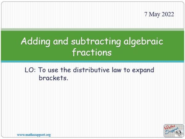 Maths Igcse C2 91 Adding And Subtracting Algebraic Fractions