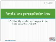Maths IGCSE 4.5 Gradient of parallel and perpendicular lines