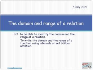 Maths IGCSE E3.12 The domain and the range