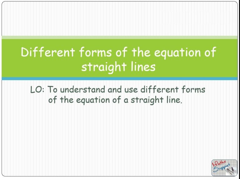 AA2.1.1Equations of straight lines | Math Support
