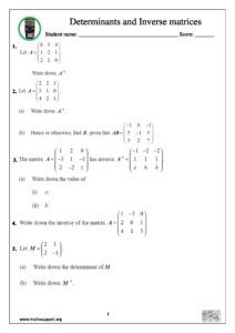 AIH1_14_4_Determinants and Inverse matrices | Math Support