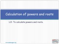 Maths IGCSE E1.04.0 Calculation of powers and roots