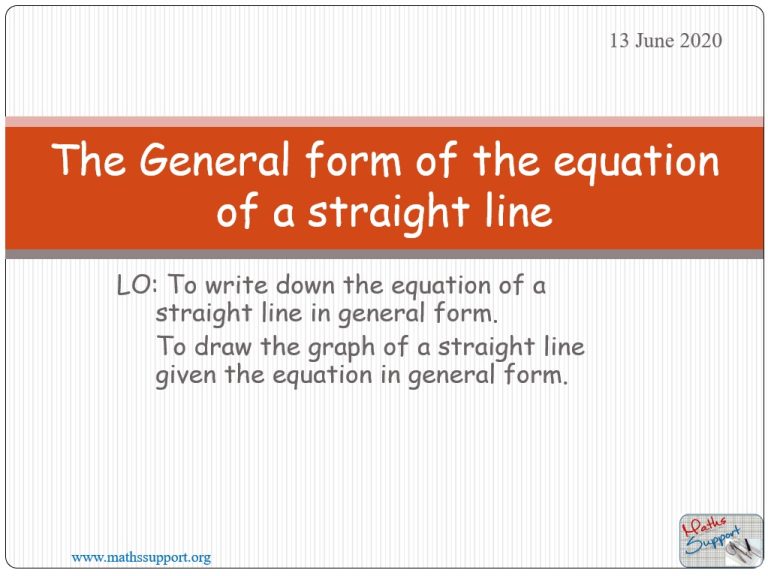 AI2_1_3General form straight line | Math Support
