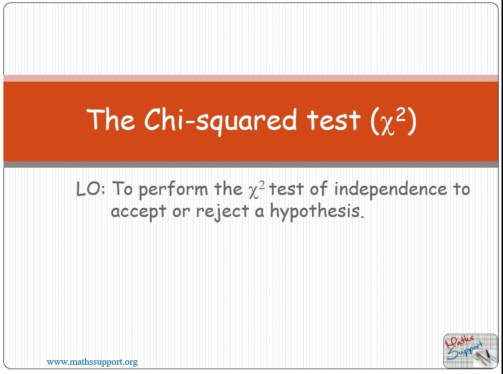 Maths IBAI – 4.114a The Chi square test for independence