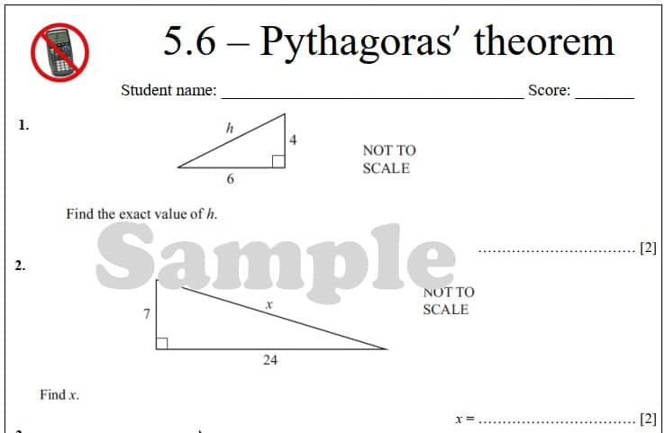 Maths Igcse Topic 0506 Pythagoras Theorem 0607 